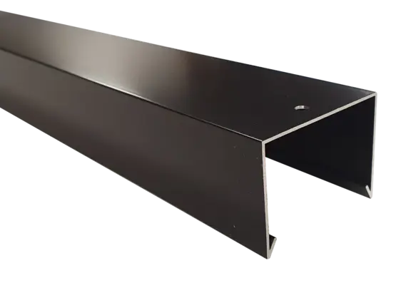 Aluminium afdekkap met sponning (5,1 cm) 4,5 x 6,1 x 179,5 cm, zwart ...